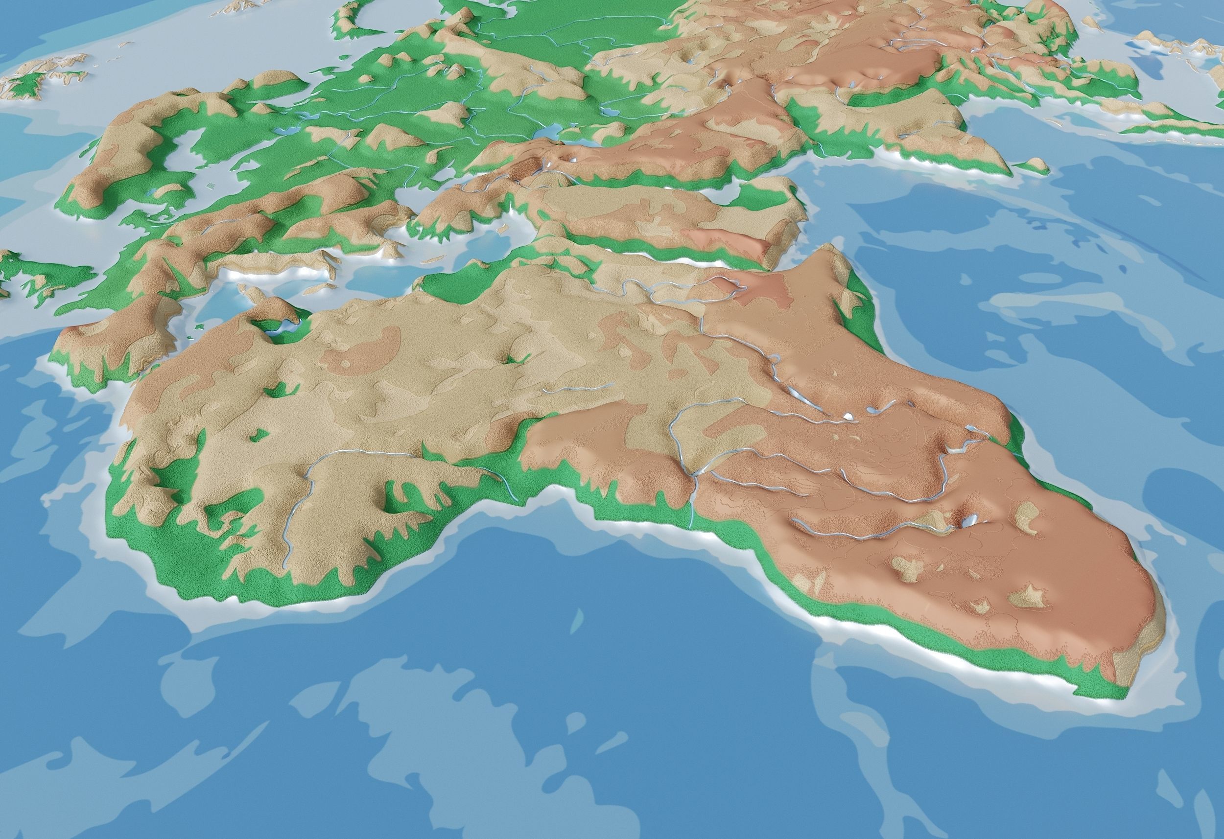 Topography of the earth 3D model | CGTrader