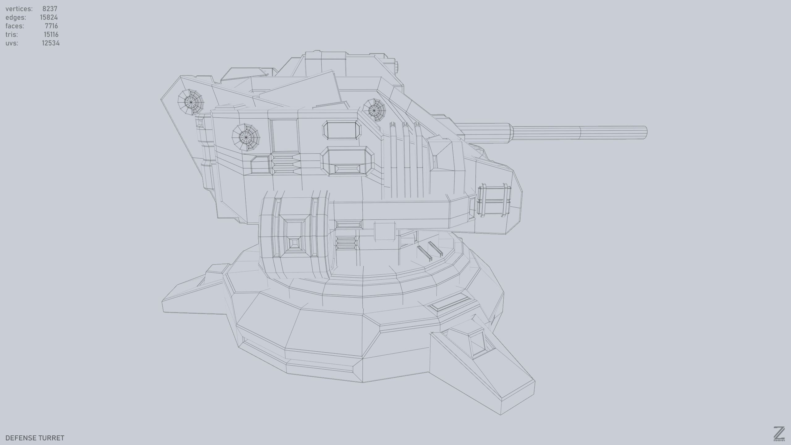 3D model Defense turret VR / AR / low-poly | CGTrader