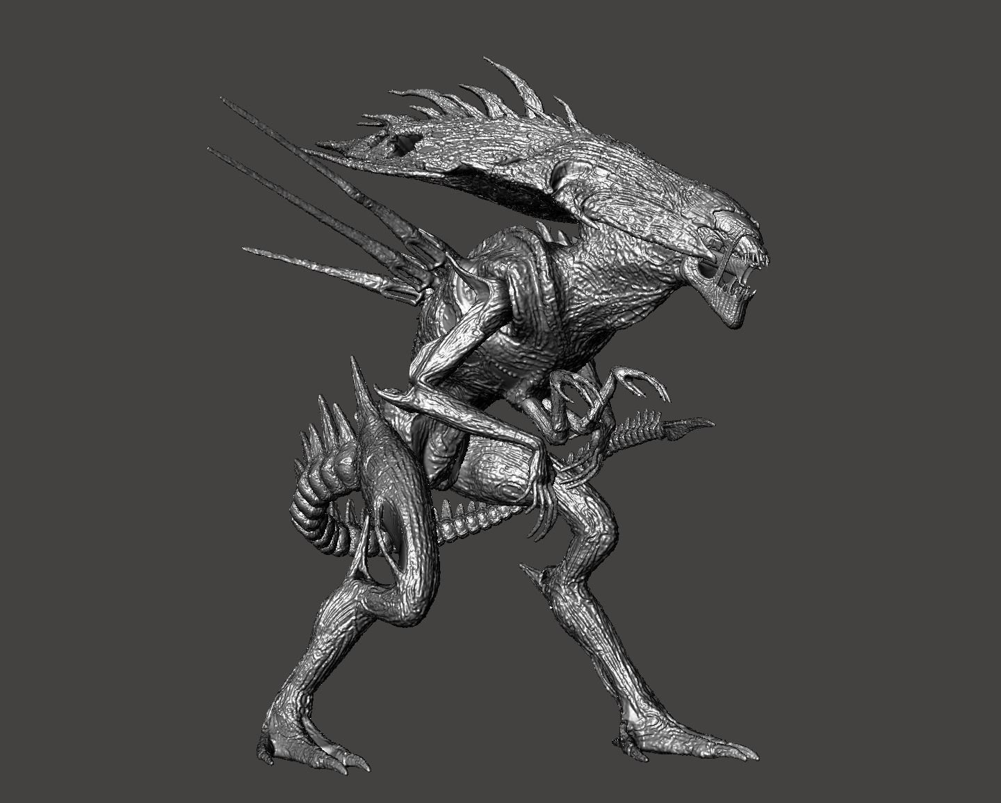 QUEEN ALIEN XENOMORPH - ALIENS MATRIACH AVP 2010 HI-POLY STL 3D model 3D printable | CGTrader