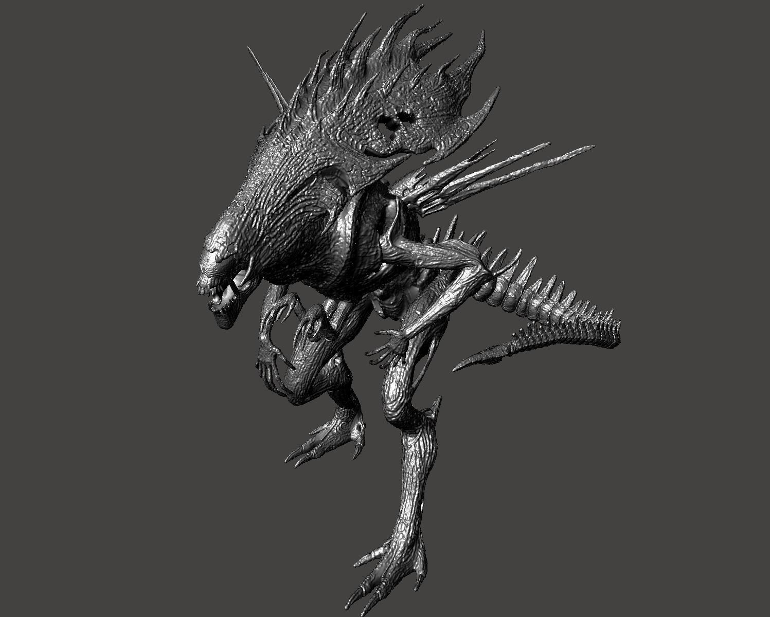 QUEEN ALIEN XENOMORPH - ALIENS MATRIACH AVP 2010 HI-POLY STL 3D model ...