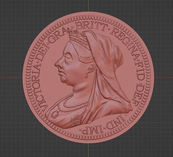 Queen Victoria Veiled Head Gold Sovereign Coin 3D model 3D printable ...
