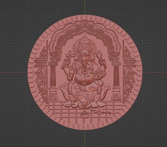 LORD GANESH JI SILVER COIN CAD DESIGN 3D model 3D printable | CGTrader