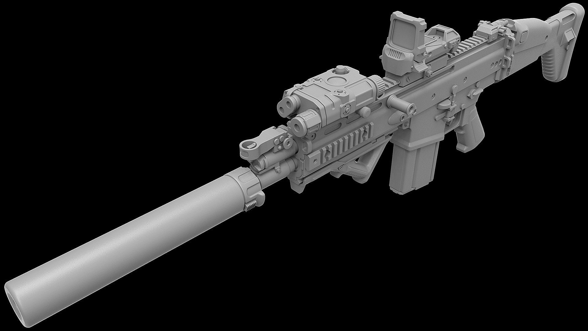 US SOCOM MK17 SCAR 3D model | CGTrader