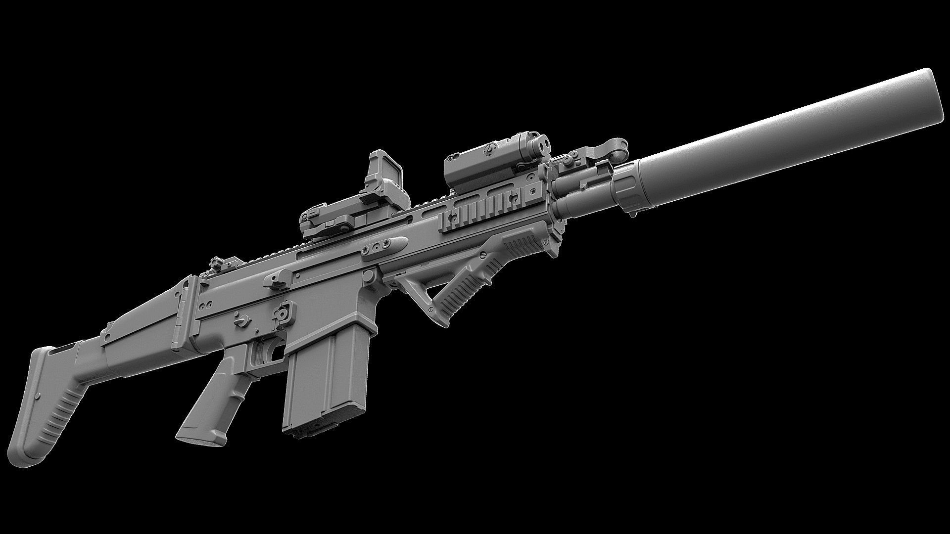US SOCOM MK17 SCAR 3D model | CGTrader