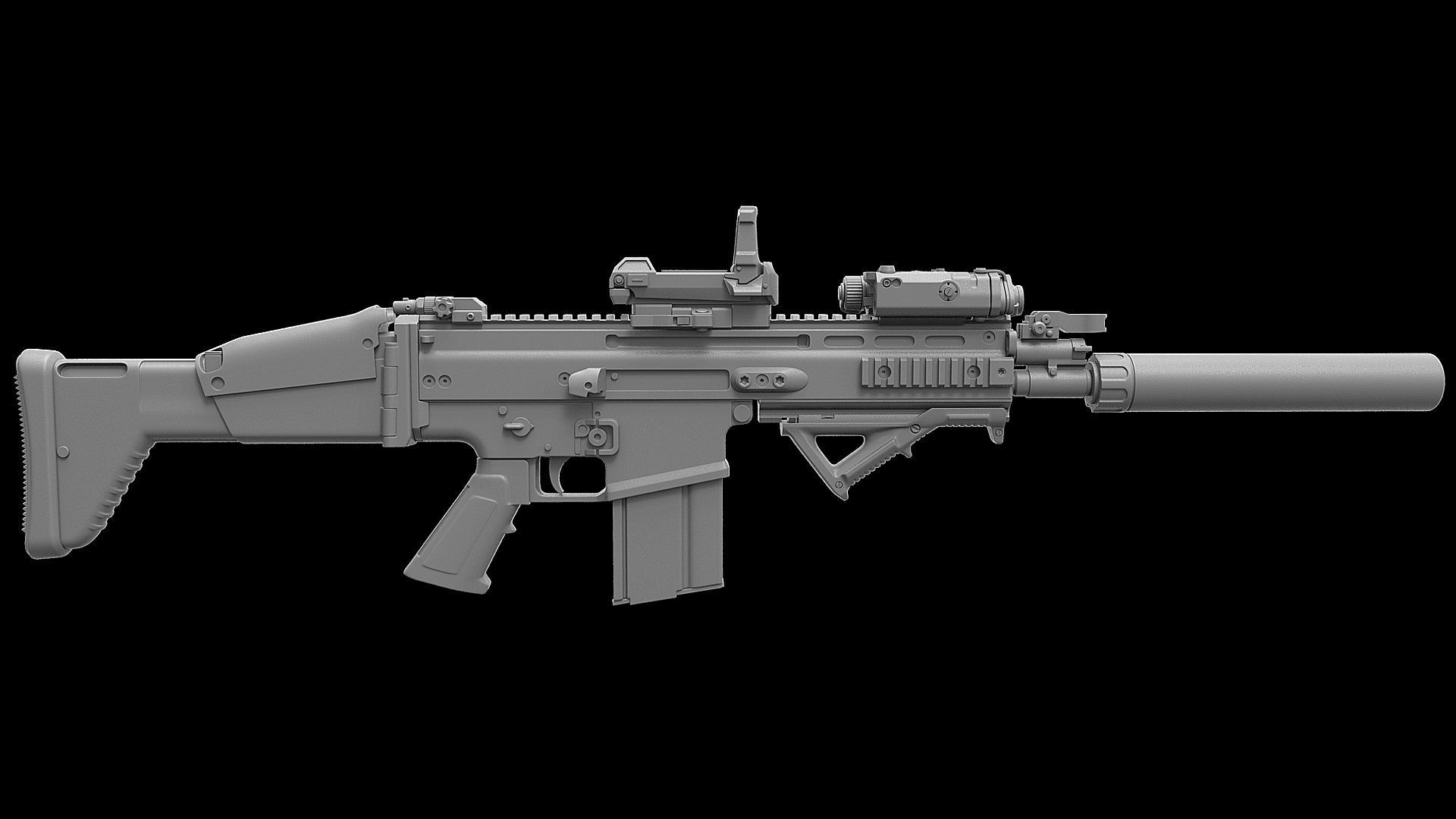 US SOCOM MK17 SCAR 3D model | CGTrader