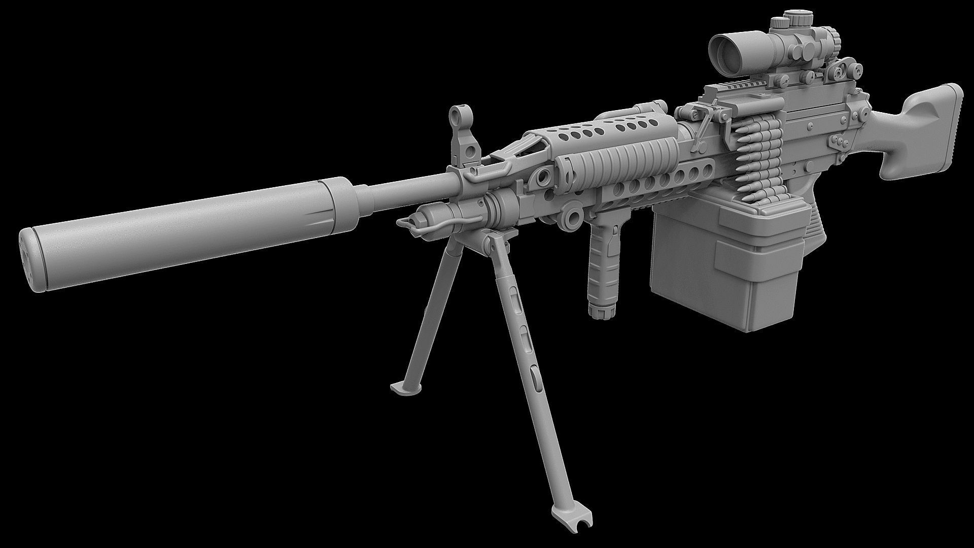 Mk 48 Light Weight Machine Gun 3D model | CGTrader