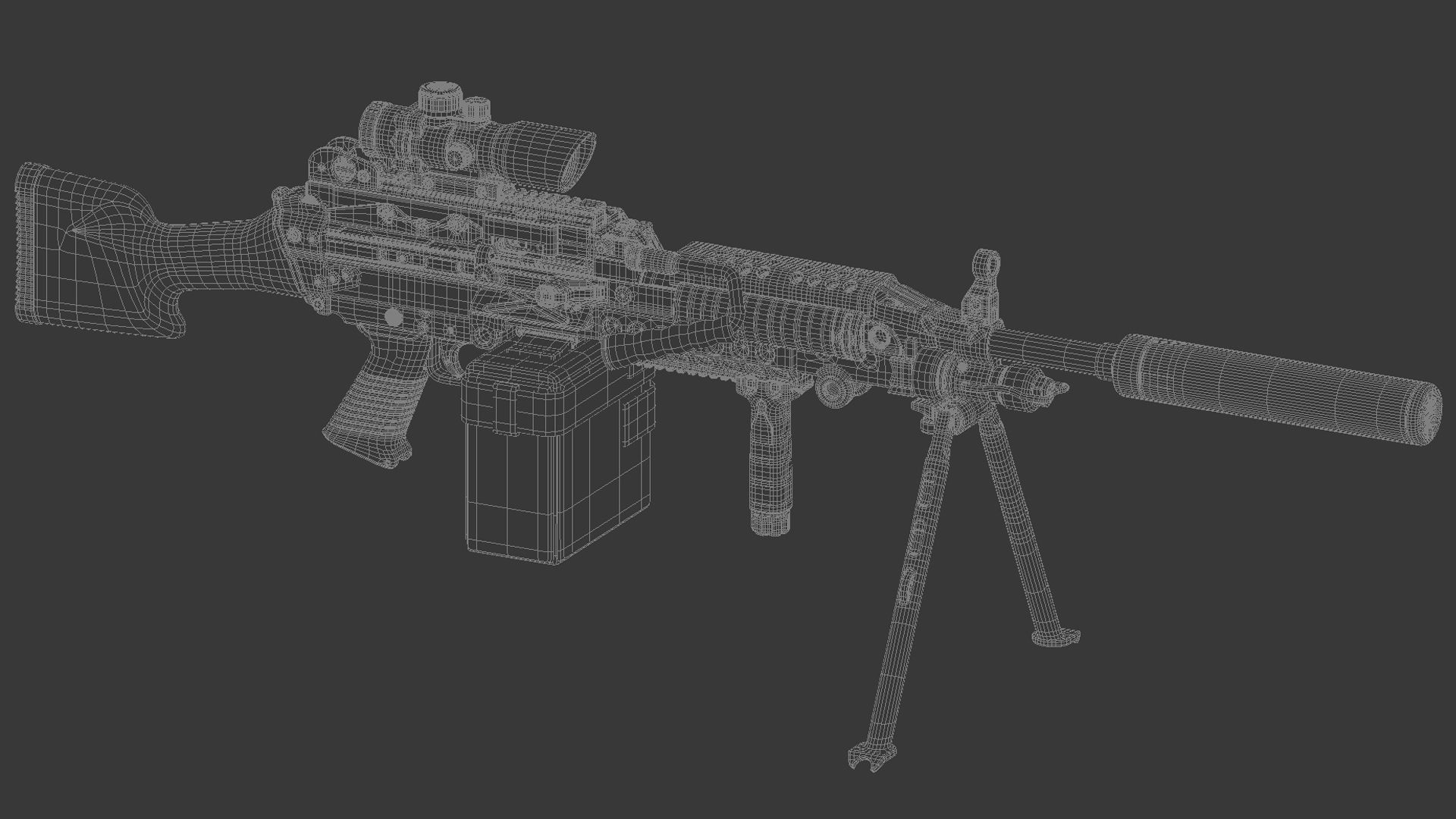 Mk 48 Light Weight Machine Gun 3D model | CGTrader