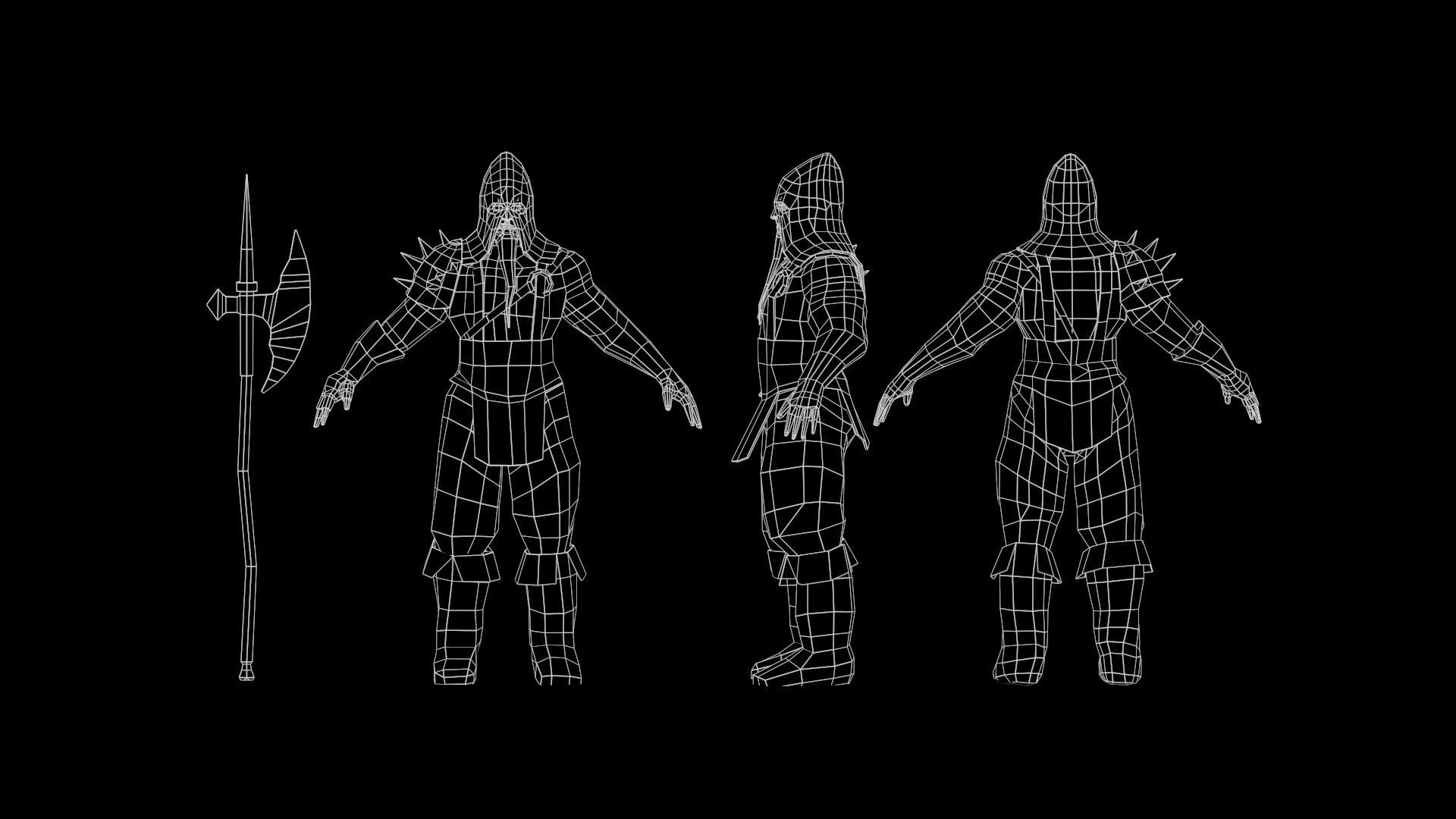 3D model Kataro Oyagi Japanese Enemy Character Lowpoly Game Ready VR ...