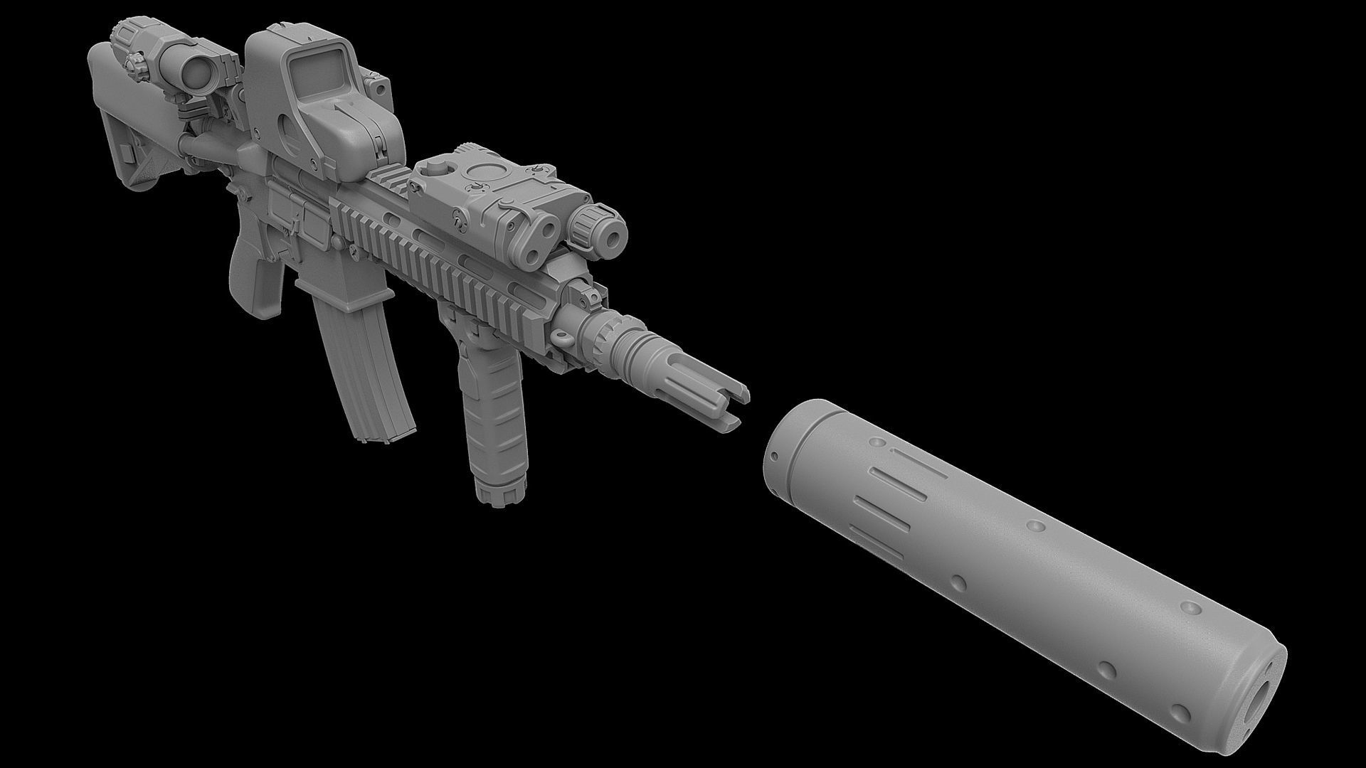 HK416 Assault Rifle 3D model | CGTrader