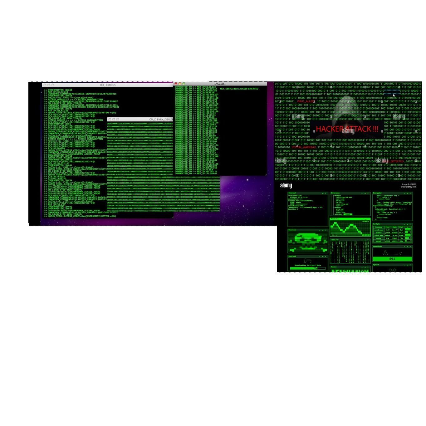 Hacking Computer - Curved Screen free VR / AR / low-poly 3D model ...