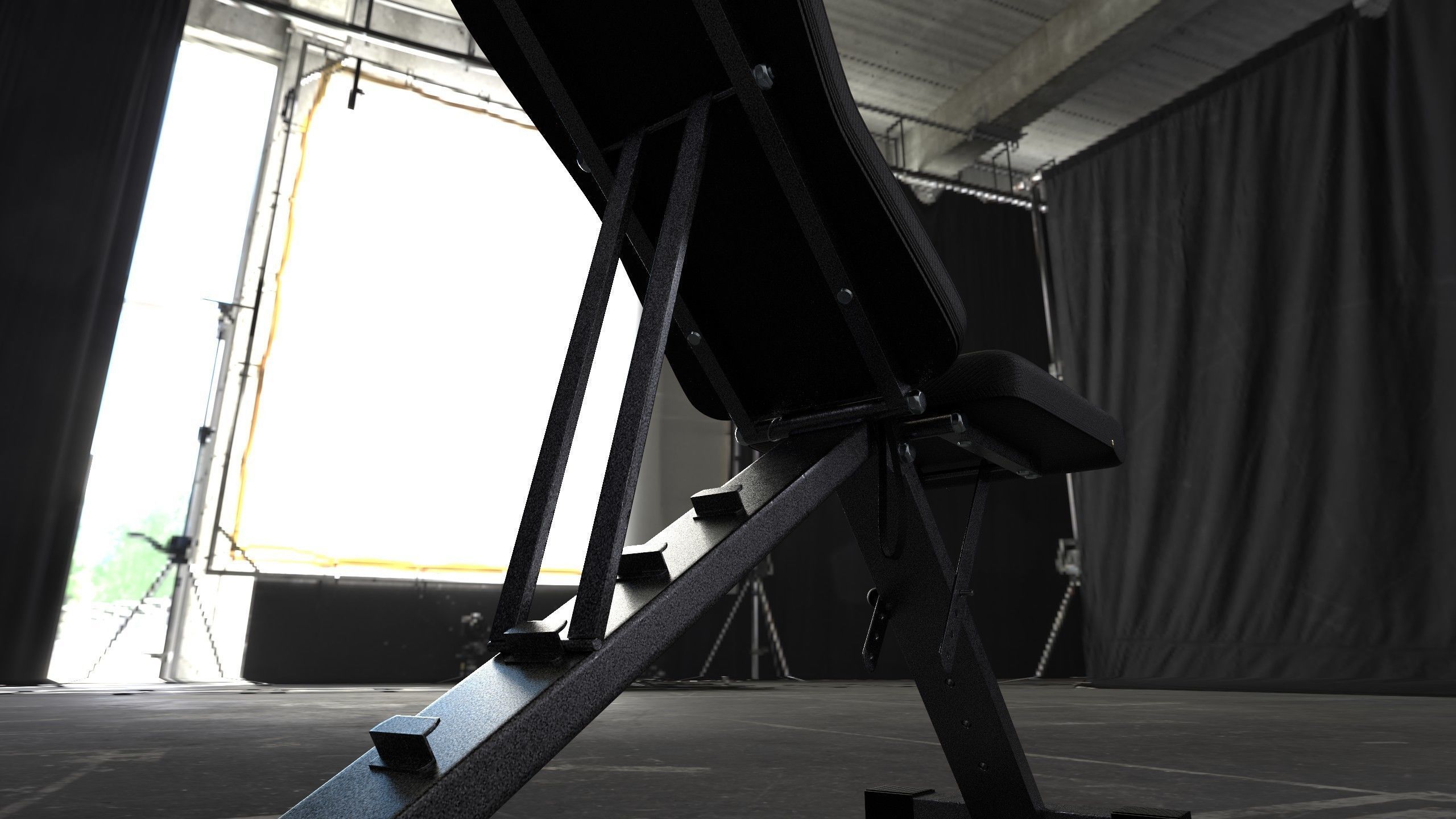 PBR Incline - Decline Bench Press Folding Chair 3D model | CGTrader