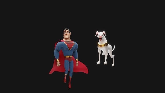superman and krypto 3D model rigged | CGTrader