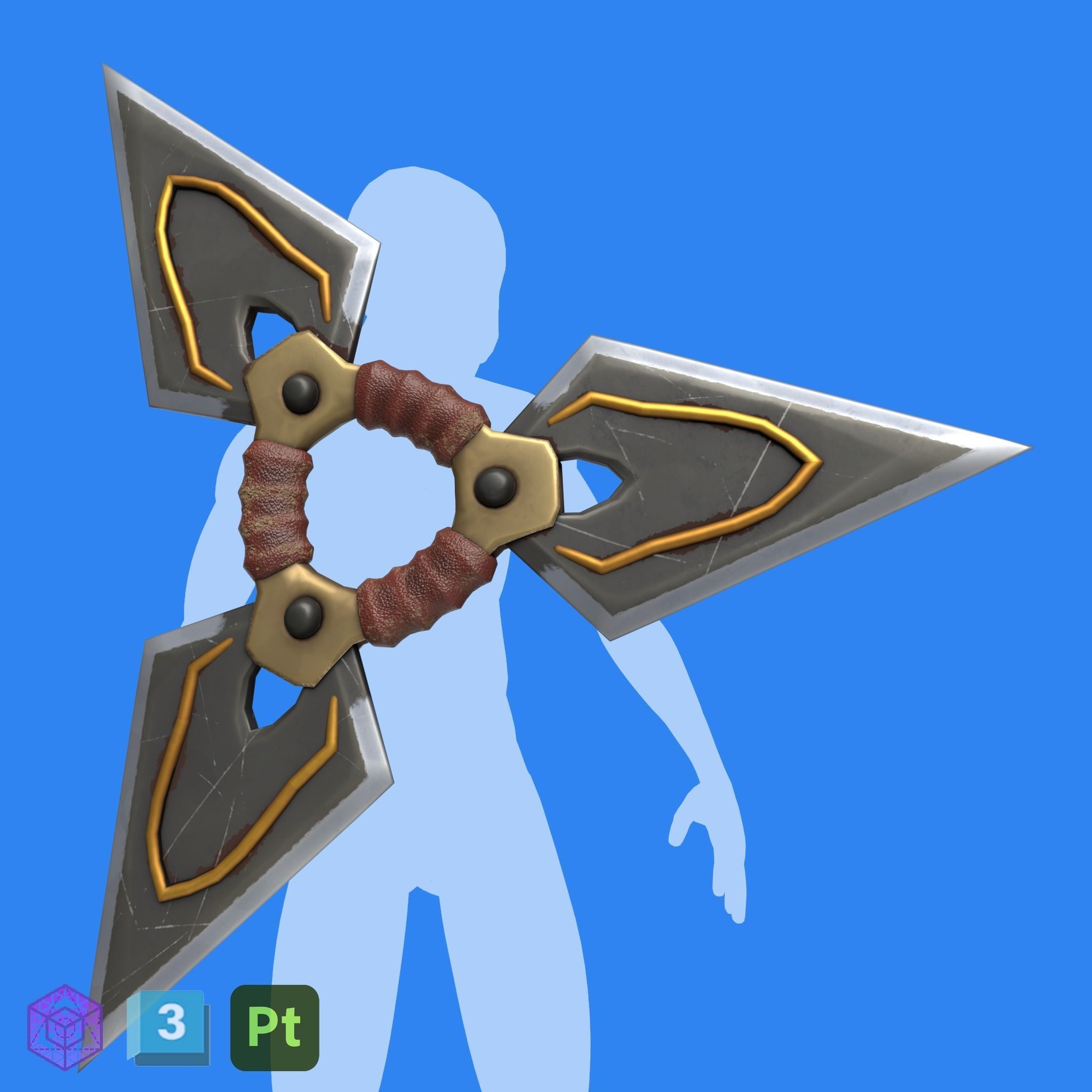 3D model Fuma Shuriken Weapon for Games and Animation VR / AR / low ...