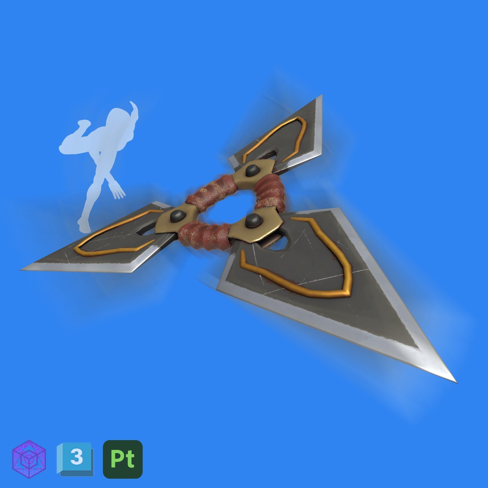 3D model Fuma Shuriken Weapon for Games and Animation VR / AR / low ...