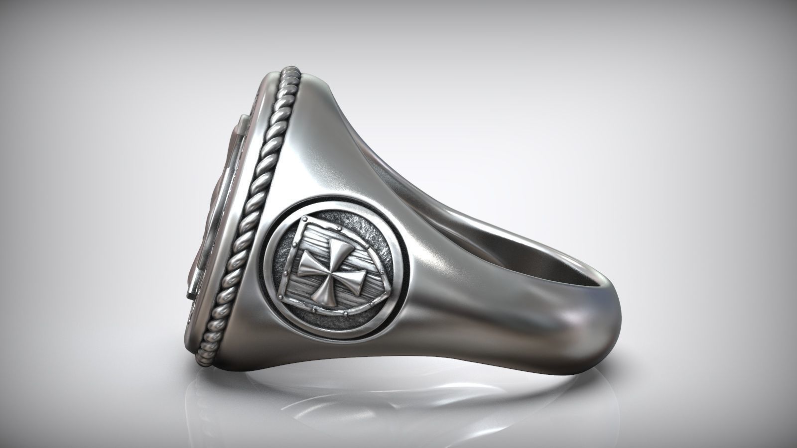 Templar Cross Shield Maltese Symbol Signet 3D model 3D printable | CGTrader