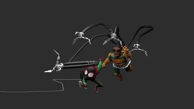 3D model Spiderman and doctor octopus VR / AR / low-poly | CGTrader