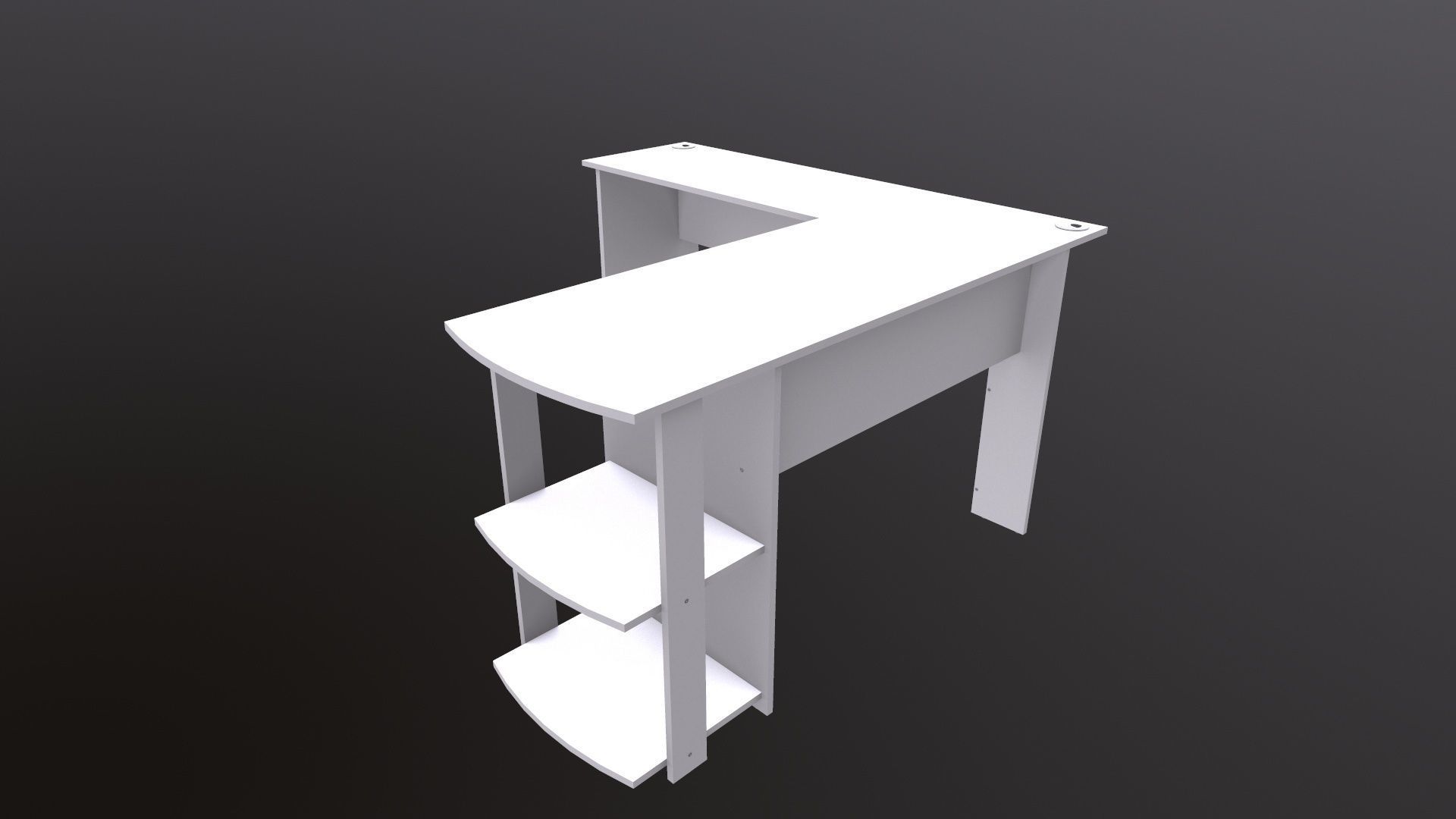 L shape Straight computer desk 3D model | CGTrader