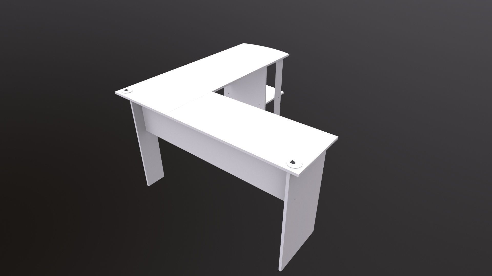 L shape Straight computer desk 3D model | CGTrader