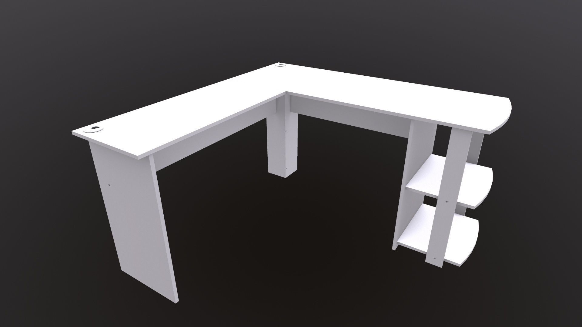 L shape Straight computer desk 3D model | CGTrader
