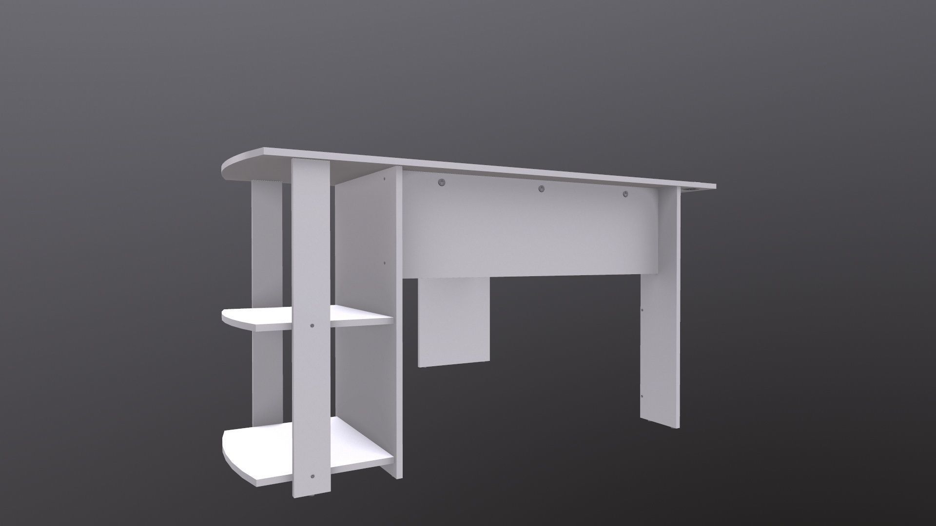 L shape Straight computer desk 3D model | CGTrader