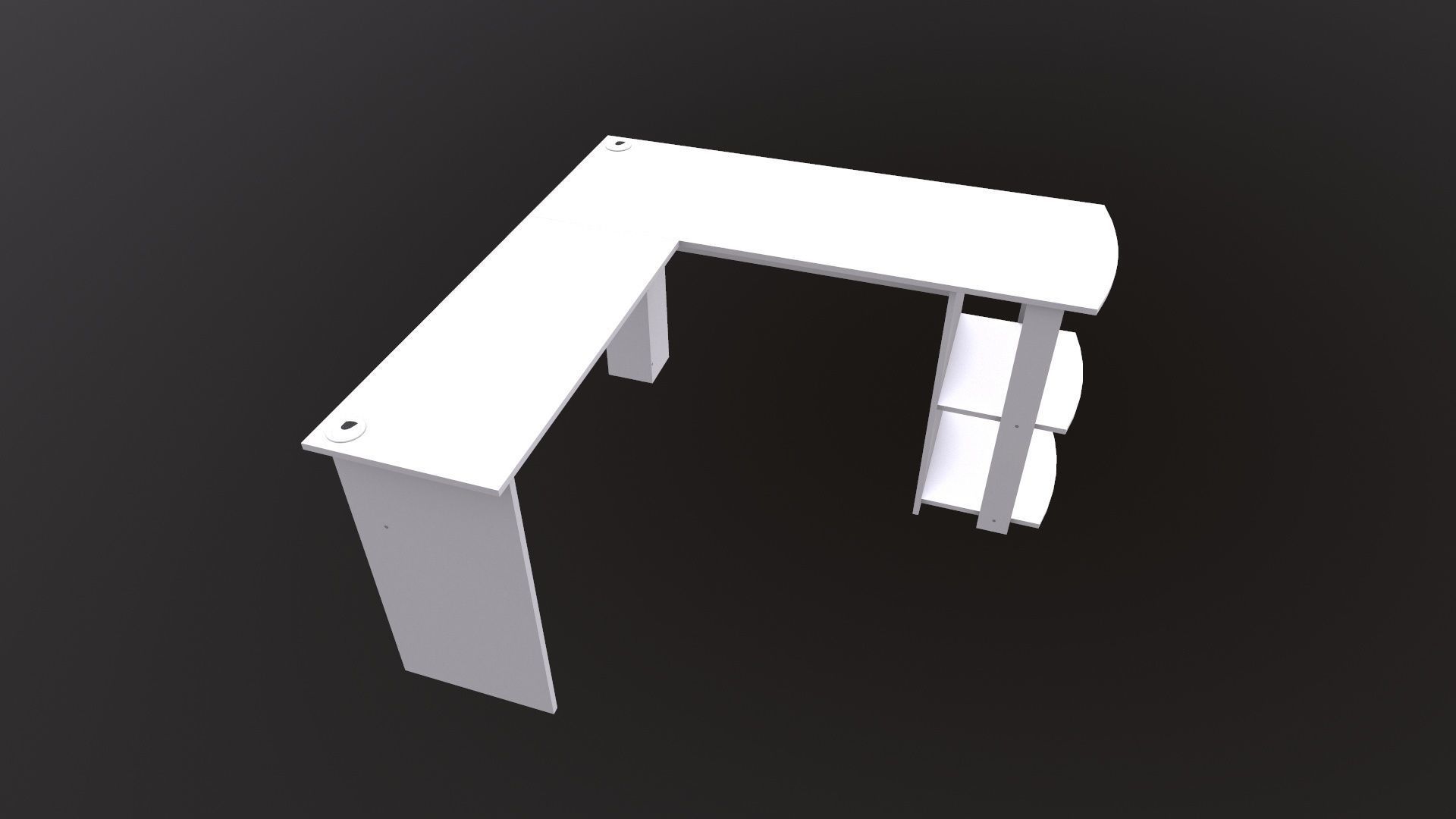 L shape Straight computer desk 3D model | CGTrader