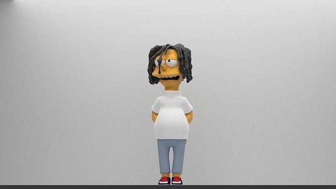 3D model simpson simpsons character with dreadlocks VR / AR / low-poly ...