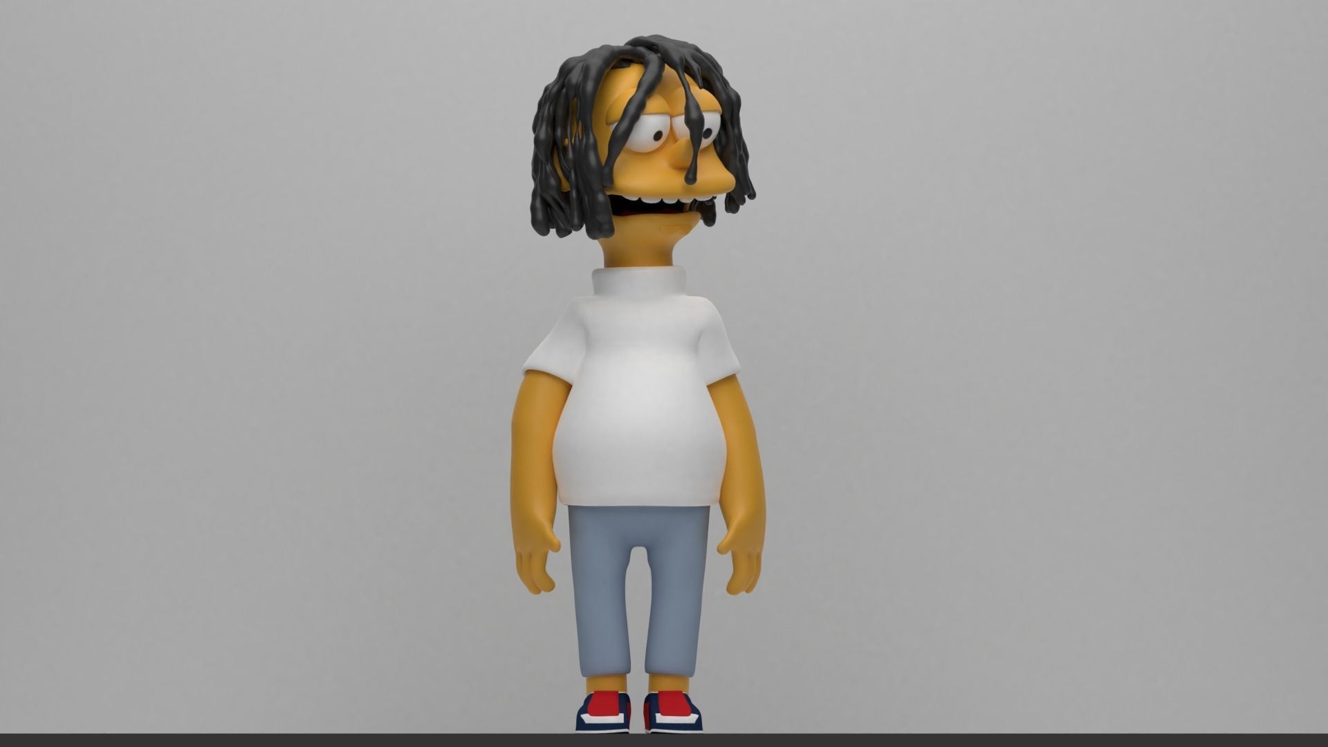 3D model simpson simpsons character with dreadlocks VR / AR / low-poly ...