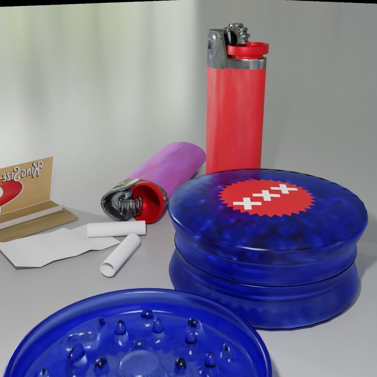 SMOKING WEED KIT LIGHTER ROLLING PAPER free VR / AR / low-poly 3D model ...