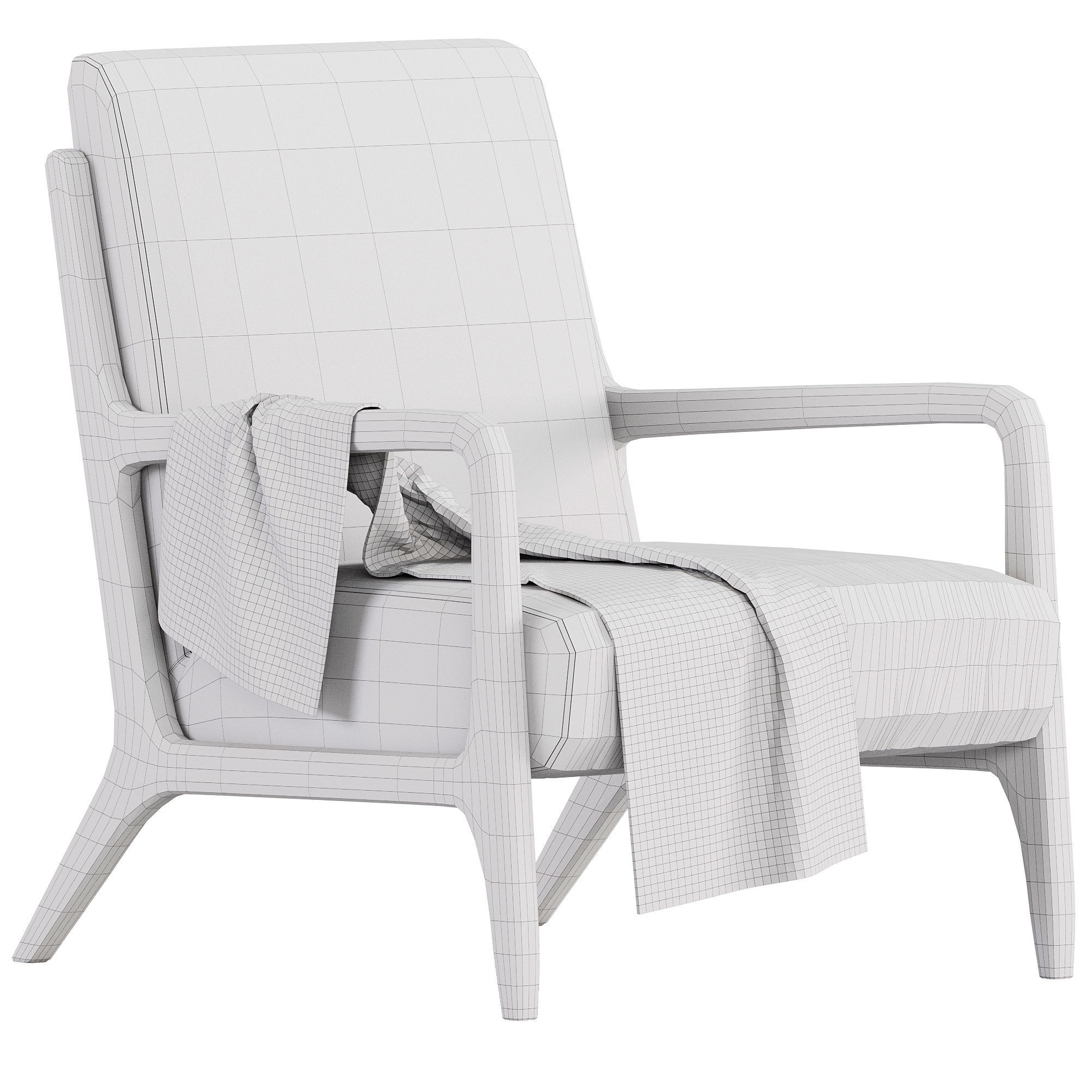 Zara Home The ash wood armchair with linen upholstery 3D model | CGTrader