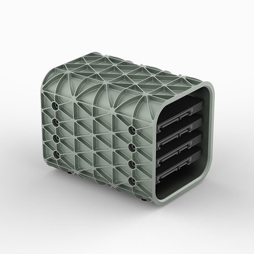 AERO SPACE HARD DRIVE ENCLOSURE - SSD - 4 DRIVE - LIGHTWEIGHT 3D model ...