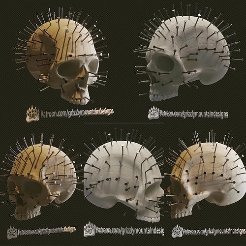 Hellraiser Pinhead style skull with nails ready to print 3D model 3D ...