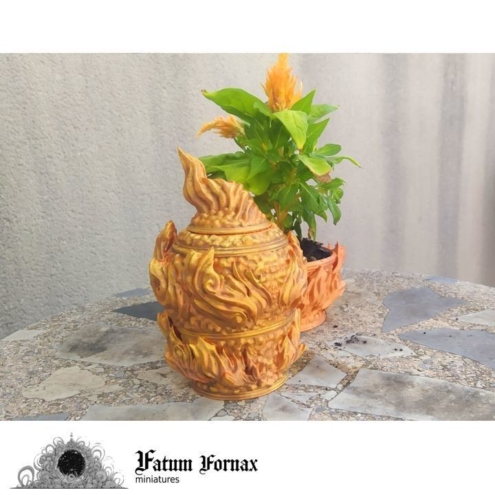 Fire jar - Fire flower pot 3D model 3D printable | CGTrader