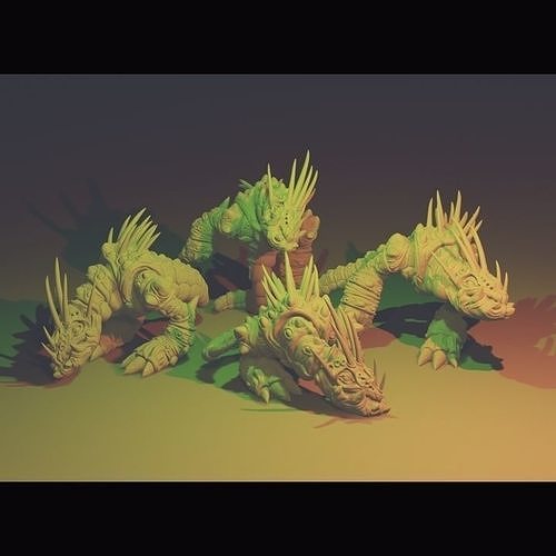 Dino cannibal chicken dogs - Pre-supported 3D model 3D printable | CGTrader