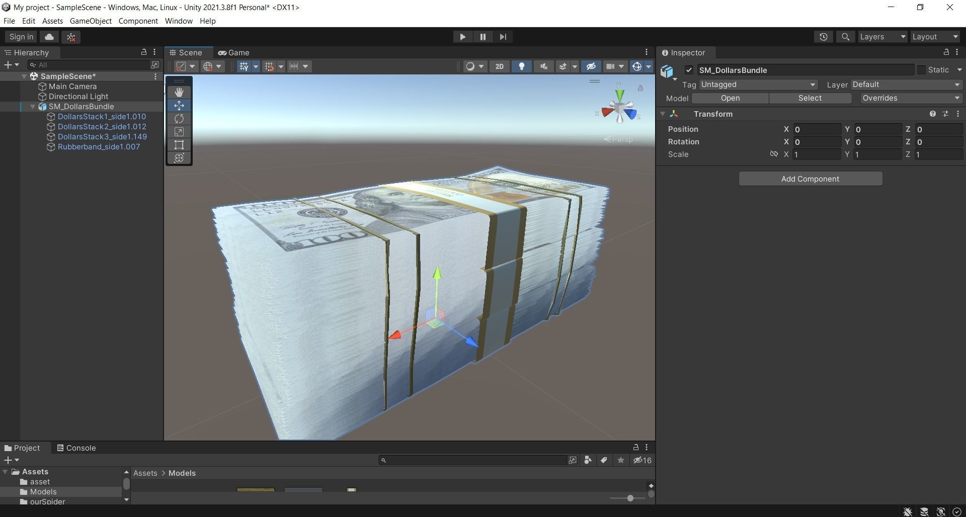 3D model big bundle of dollars 3d model VR / AR / low-poly | CGTrader