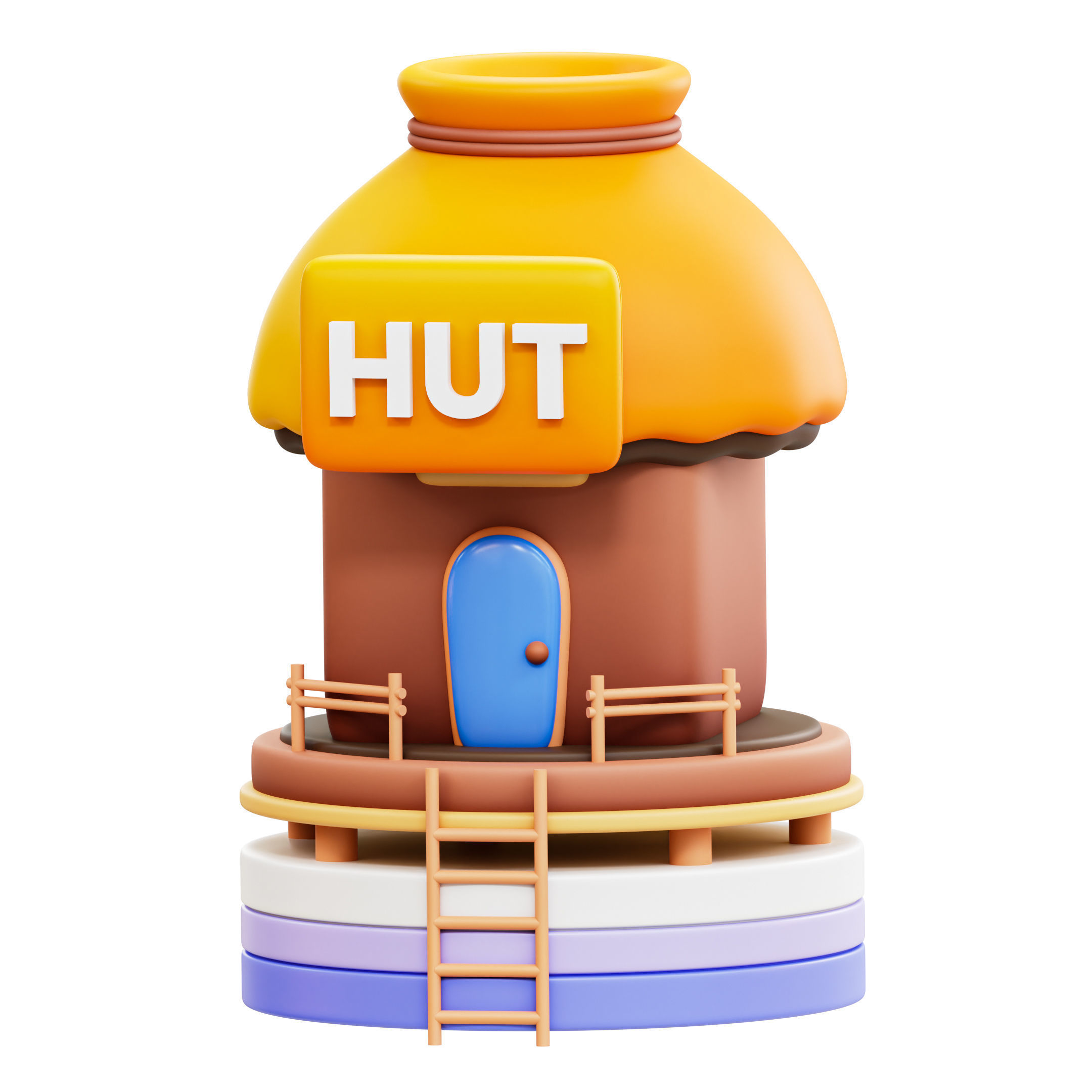 3D model Hut 3D Model in super mario bros VR / AR / low-poly | CGTrader
