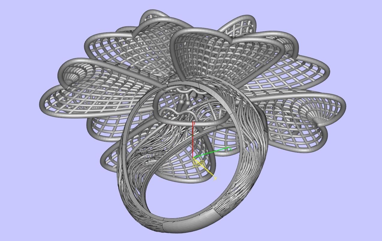 Heart shape filigree printable ring 3D model 3D printable | CGTrader