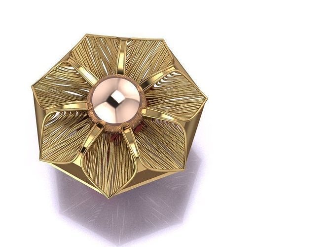 Roof of gold filigree model ring 3D model 3D printable | CGTrader