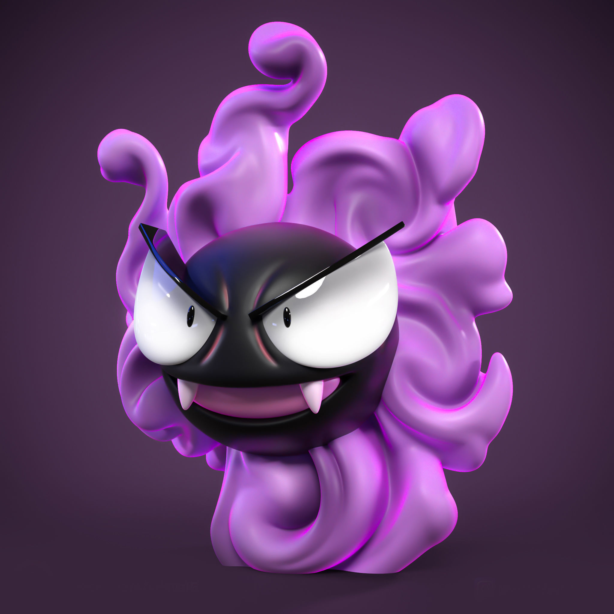 GASTLY POKEMON 3D model 3D printable | CGTrader