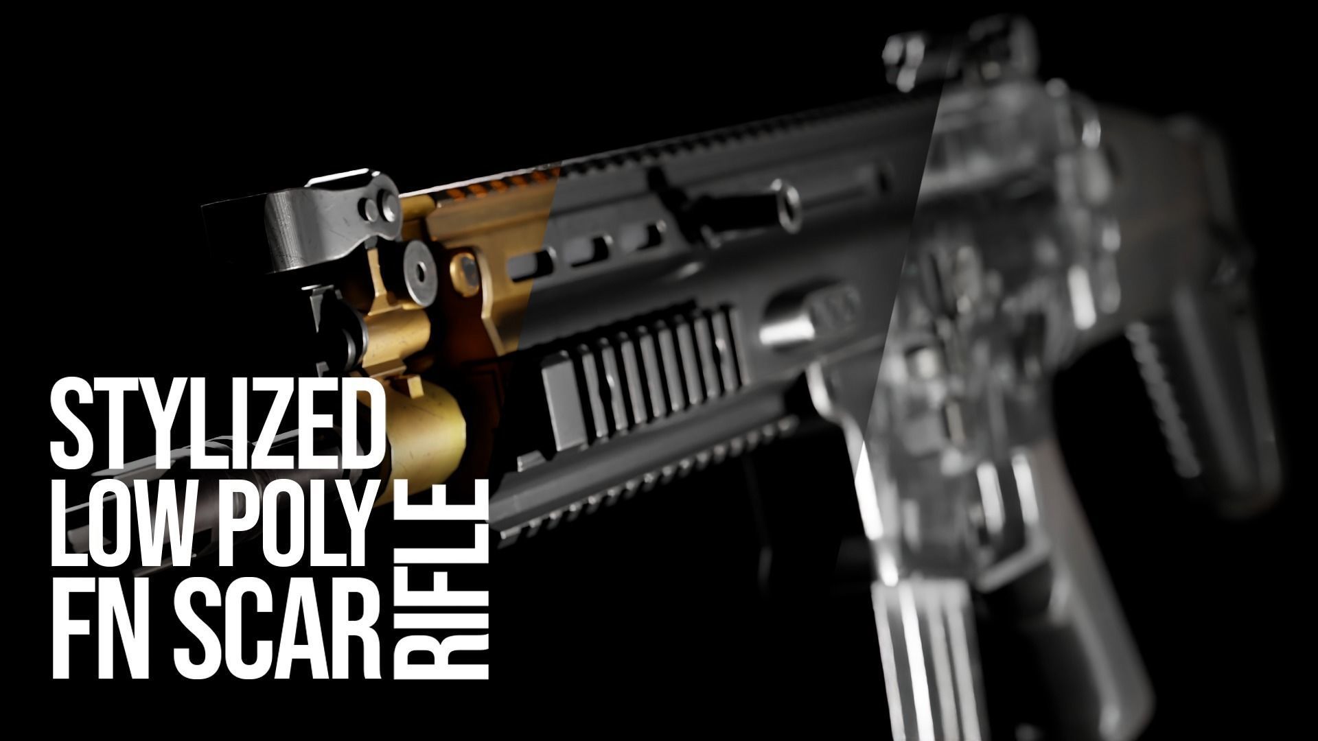 3D model Low Poly FN SCAR Assault Rifle VR / AR / low-poly | CGTrader