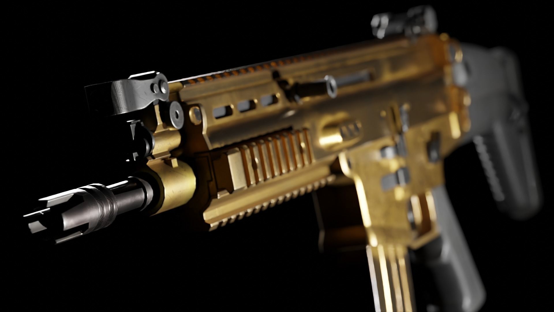 3D model Low Poly FN SCAR Assault Rifle VR / AR / low-poly | CGTrader