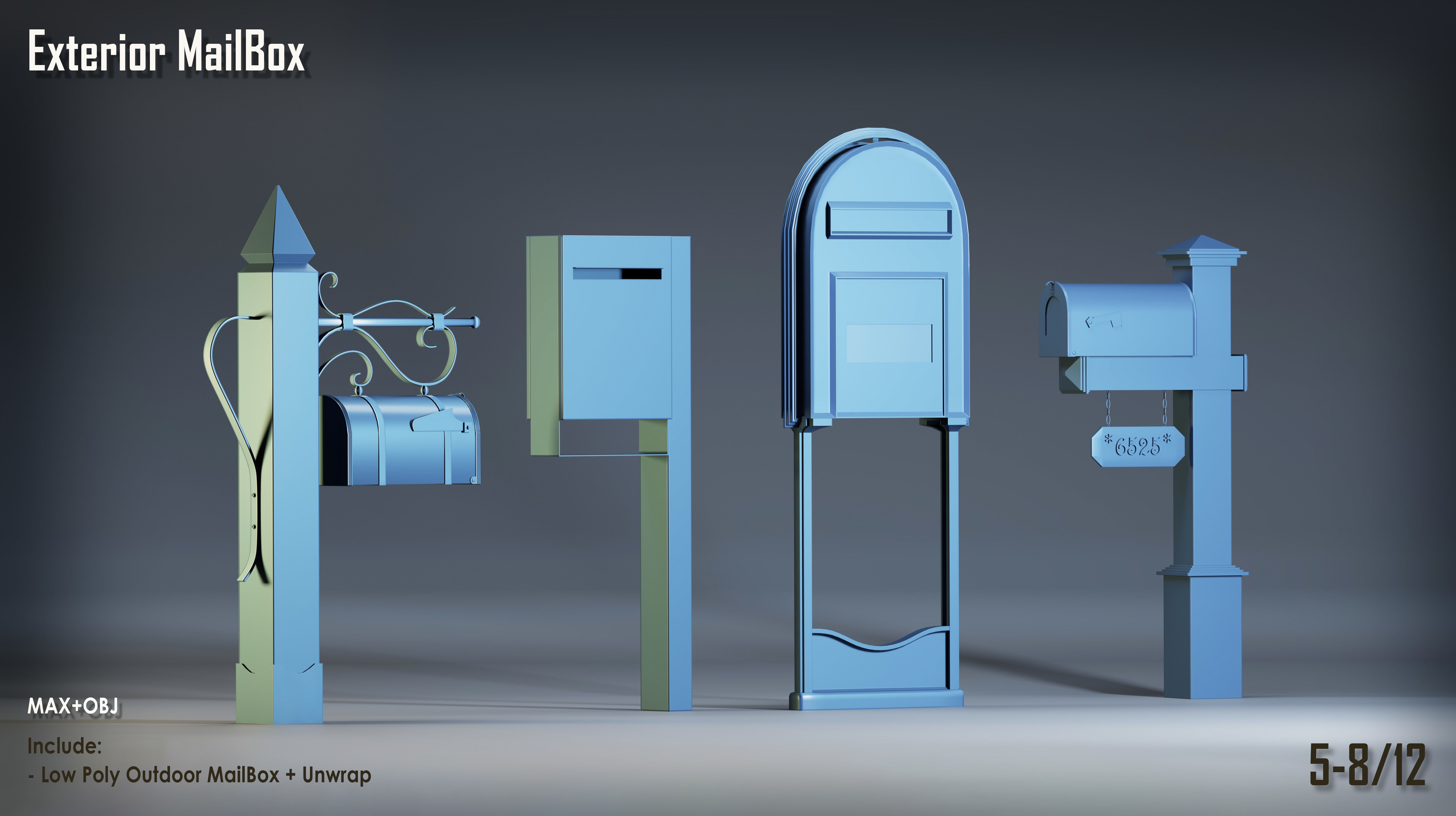 3D model Exterior Mailbox VR / AR / low-poly | CGTrader