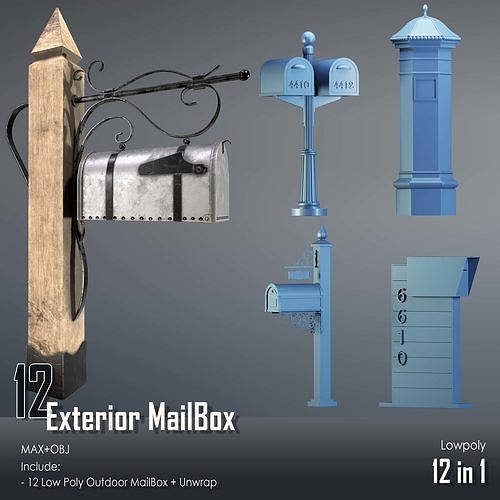 3D model Exterior Mailbox VR / AR / low-poly | CGTrader