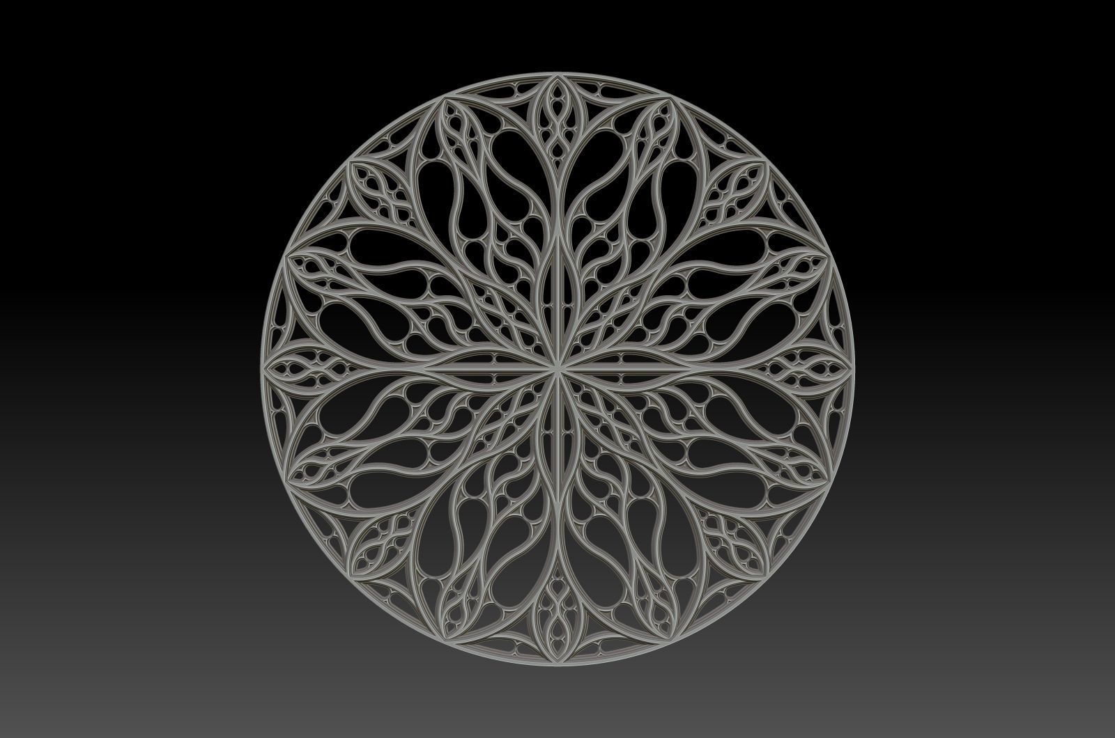 Gothic pattern decorative round window grille model 3D model 3D ...