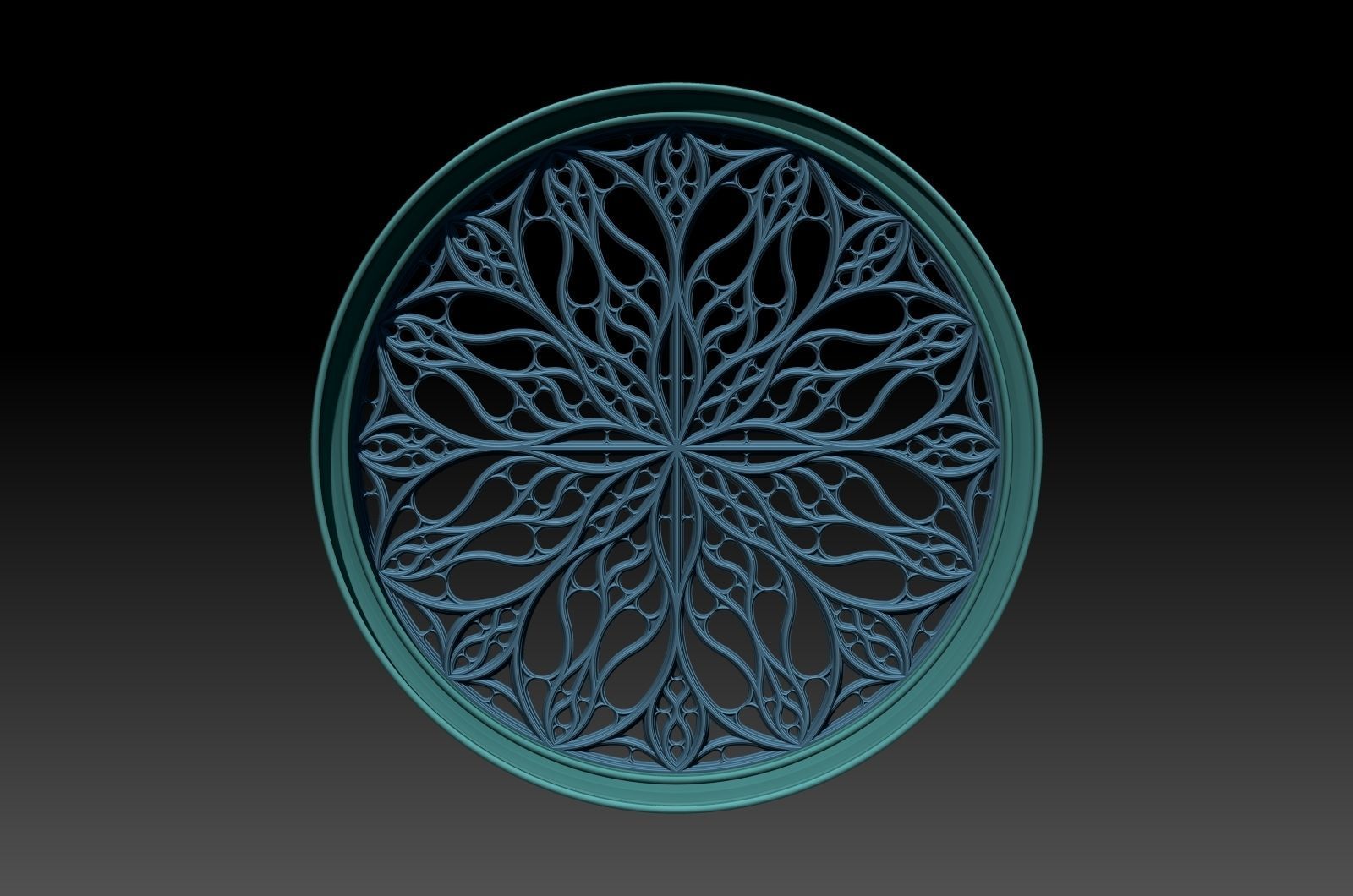 Gothic pattern decorative round window grille model 3D model 3D ...