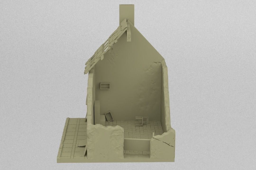 Destroyed house 3D model 3D printable | CGTrader