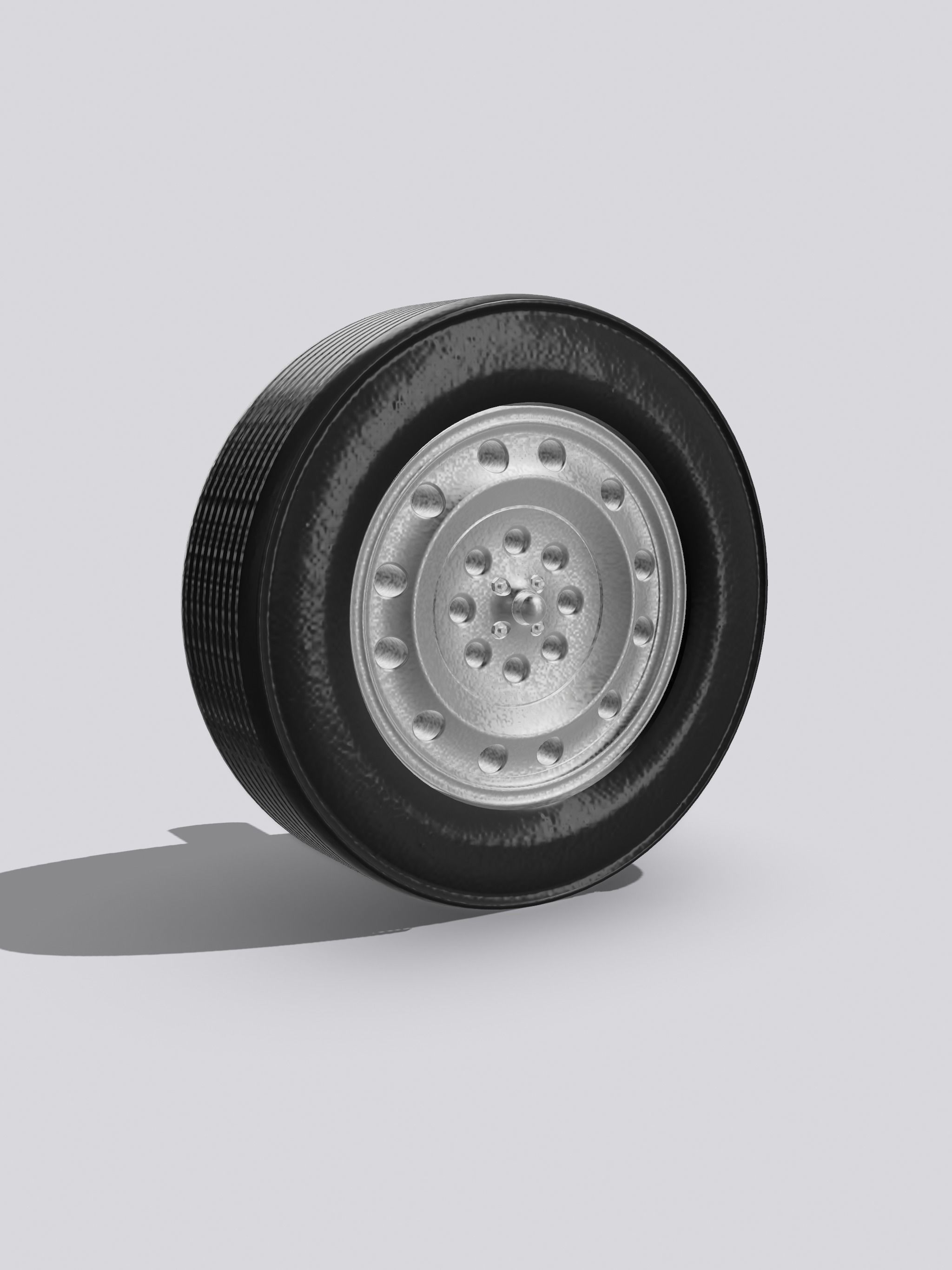Steel Wheel 2 types w grooved Tire cars trailers diorama 3D model 3D ...
