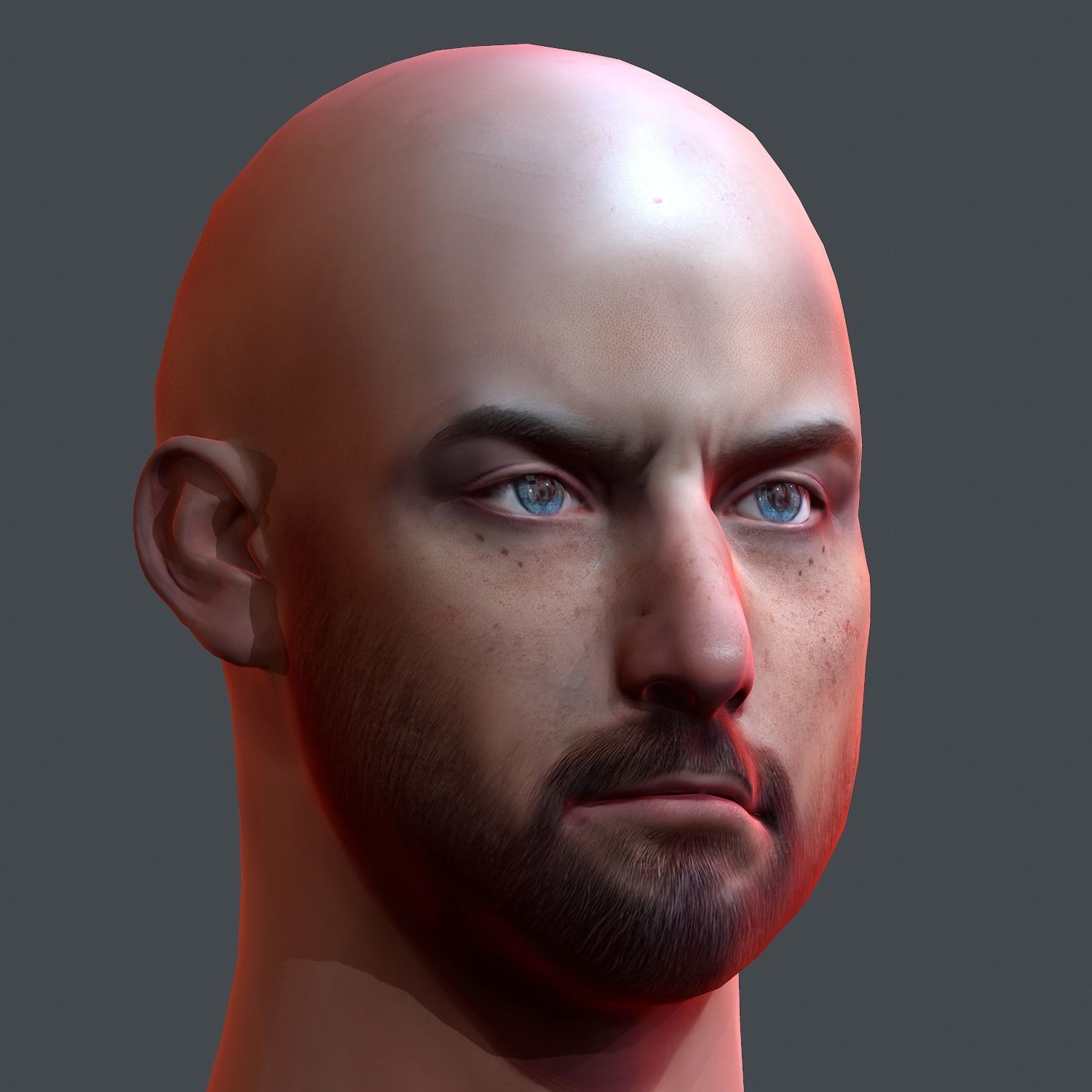 3D model Male head Realistic Perfect Head Low-poly 3D model game ready ...