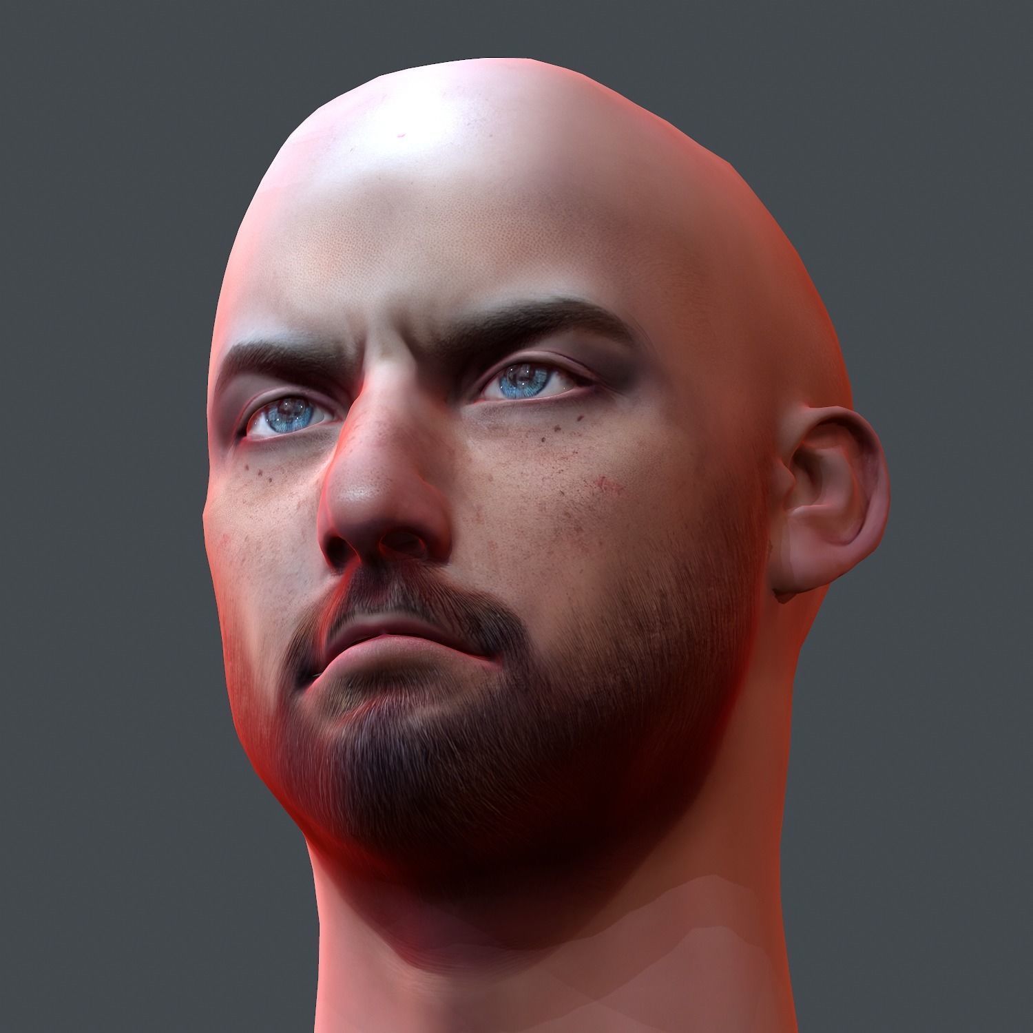 3D model Male head Realistic Perfect Head Low-poly 3D model game ready ...