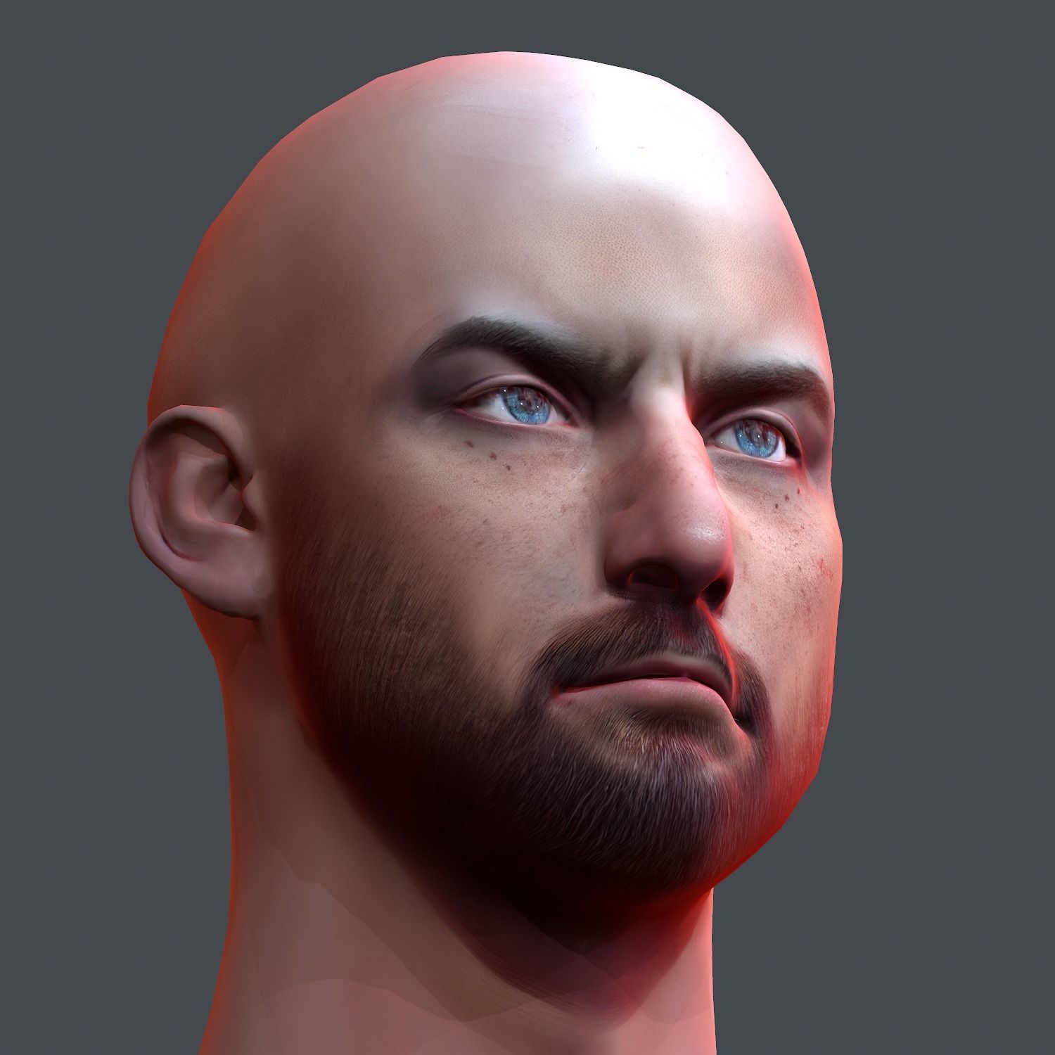 3D model Male head Realistic Perfect Head Low-poly 3D model game ready ...