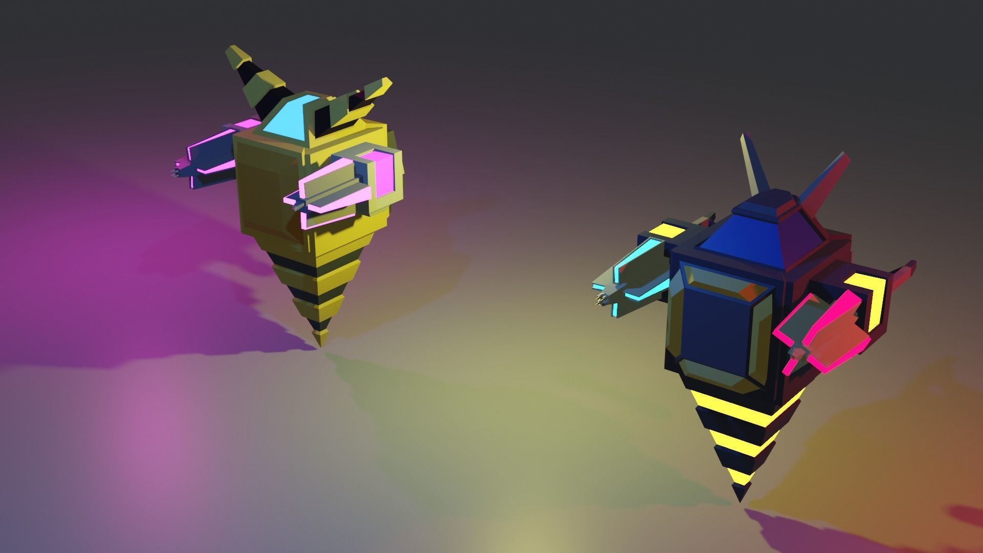Flying bee drone for war free VR / AR / low-poly 3D model animated ...
